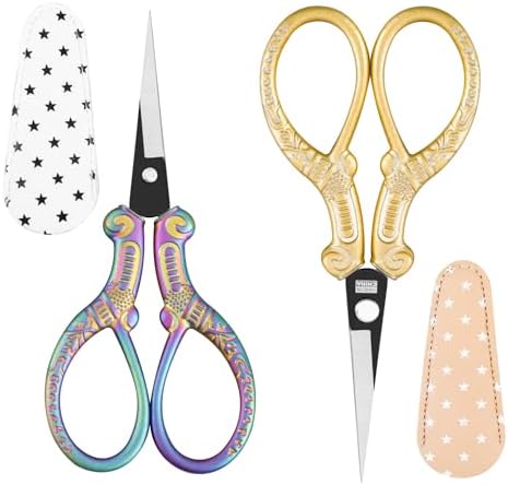 Amazon.com: 2-Pack 4.6 Inch Craft Scissors Set - Artistic Metallic ...