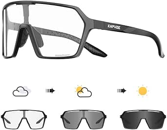 KAPVOE Lunettes de cyclisme photochromiques pour homme et femme ...