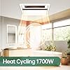 VallisCo Bathroom Fan with Light and Heater, 1700W,140 CFM Ventilation, Remote Control,Quiet ...