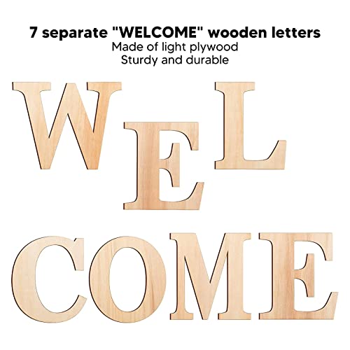 Atyhao Large Wooden Letter Welcome Wood Letters, Welcome Cutout Wood ...