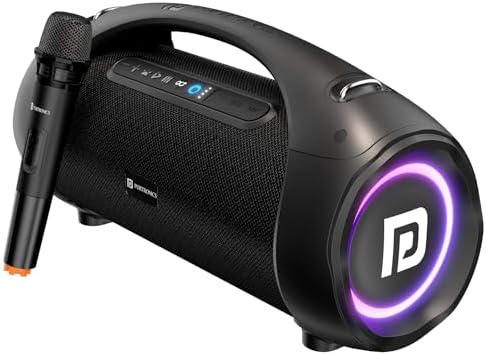 Portronics Dash 3 16W Bluetooth Speaker with Wireless Karaoke Mic, 5 Hours Playtime, Multicolor ...