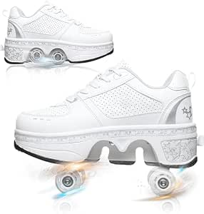 yousulun Unisex-Adult Automatic Shoes Double-Row Deform Wheel Skate For ...