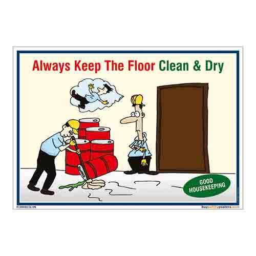 buysafetyposters.com - Keep Floor Dry And Clean Poster In English PVC ...
