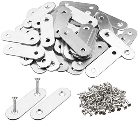 Amazon.com: TOPPROS Pack of 50 Flat Corner Brace Plates Metal Joining ...