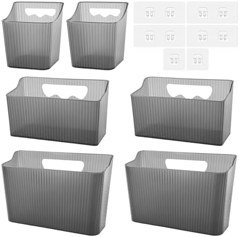 Amazon.com: 6 Pack Storage Organizer Bins Wall Mounted Organizer Basket ...