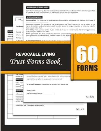 Amazon.com: Revocable Living Trust Forms Book: Estate Planning Doc to ...