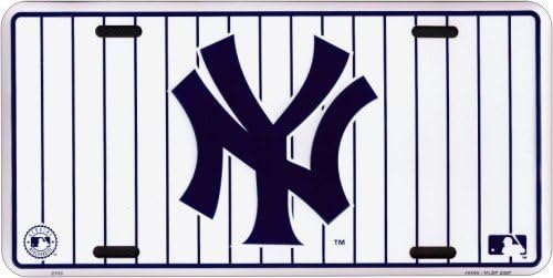 Amazon.com: NY Yankees Stripe License Plate Tin Sign 6 x 12in : Sports ...