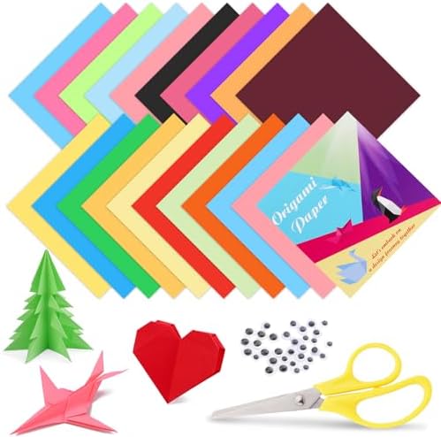 Amazon.com : Shindel 250 Sheets Oragami Paper Bulk, Double Sided Craft ...