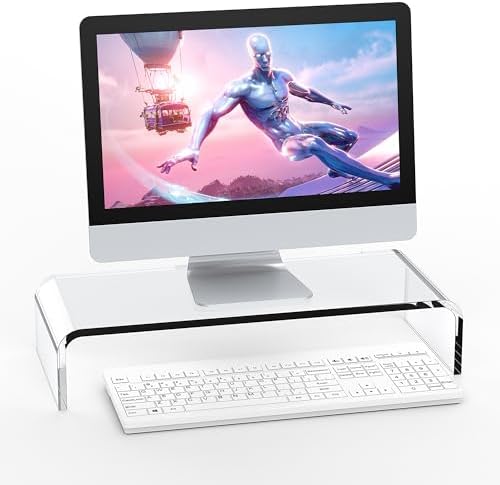 NueZoo Premium Acrylic Monitor Stand for Desk - 20-inch Wide Clear ...