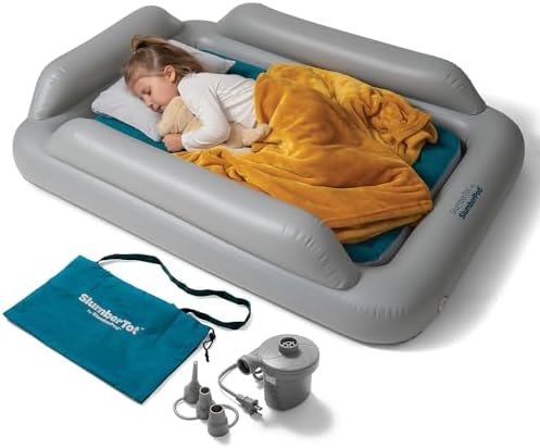 Amazon.com: hiccapop Inflatable Toddler Travel Bed with Safety Bumpers ...