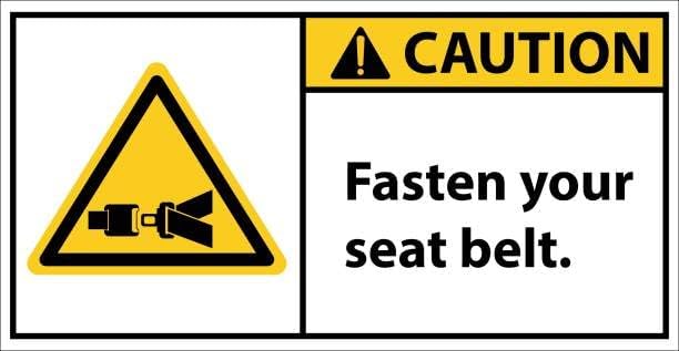 PVC Waterproof Sticker |Caution Fasten Your SEAT Belt Sign |Size: 580mm ...