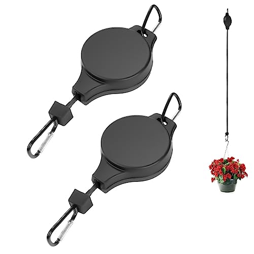 Hanging Basket Pulley, Heavy Duty Retractable Plant Pulley Hook 2 PCS ...