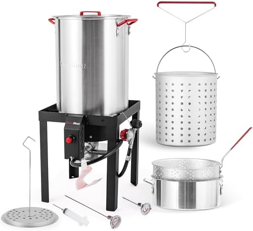 Amazon.com: Outvita 30 Qt Turkey Deep Fryer & 10QT Fish Fryer Kit w ...