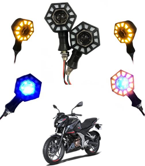MATIES i64/12V Bike Turn Signal Indicator Bike Running Lights For Bajaj ...