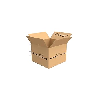 BonKaso 3 Ply Corrugated Boxes for Packaging | 5"x5"x5" (Pack of 50 ...
