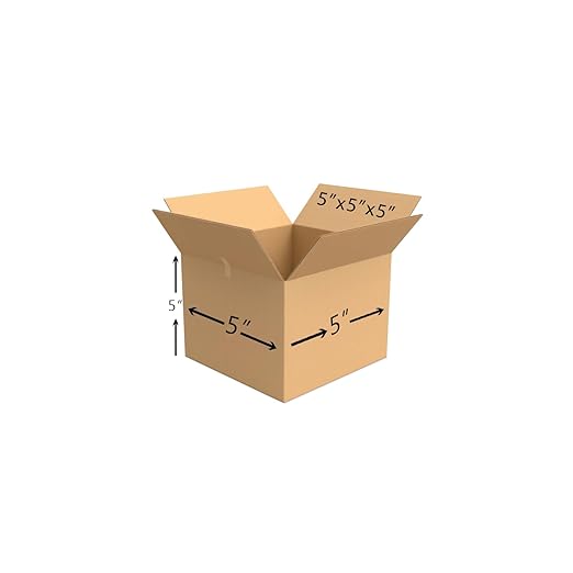 BonKaso 3 Ply Corrugated Boxes for Packaging | 5"x5"x5" (Pack of 50 ...