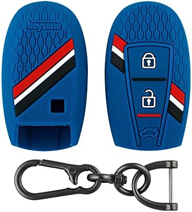 Keyzone® striped key cover and keyring compatible for Baleno, Ciaz ...