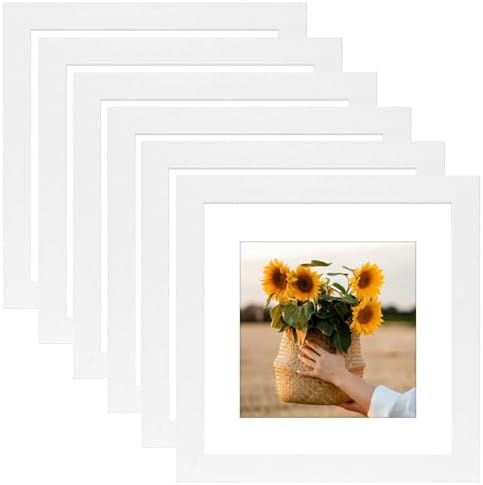 Amazon.com - VMUZEDER 12x12 Picture Frame Rustic White Wood Set of 6 ...
