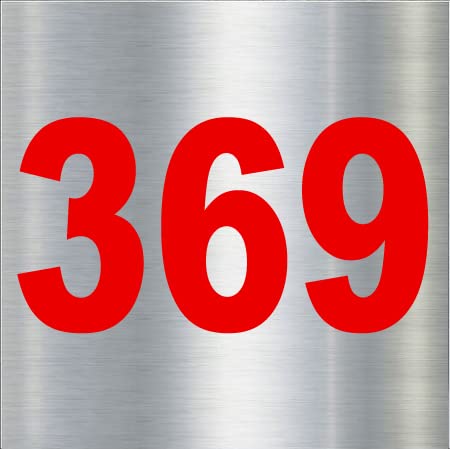 SRGInfotech Number Plate 369 Silver Brushed Type Acrylic Number Plate ...