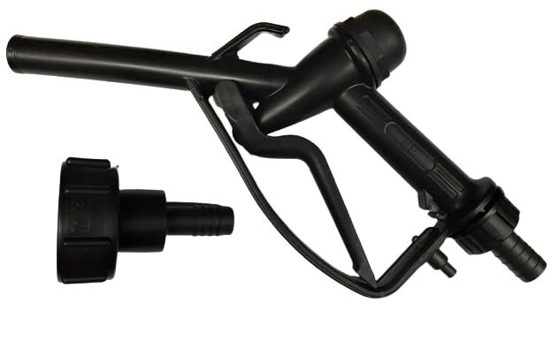 GRAVITY FEED FUEL OIL WATER TRIGGER NOZZLE + DIN61 IBC ADAPTOR FOR 19MM ...