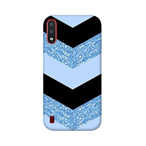 Topper Mobile Cover for Samsung Galaxy M01 - Golden Blue Printed Back ...