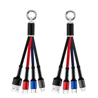 Amazon.com: Laugwey Portable Multi Charging Keychain, 3 in 1 Short ...