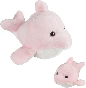 Amazon.com: The Dreidel Company Plush Pink Dolphin Mighty Mights, 3.5 ...
