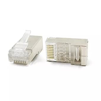Amazon.com: Cat6 Plug Aperture=1.3mm with Shielded RJ45 Modular plug ...