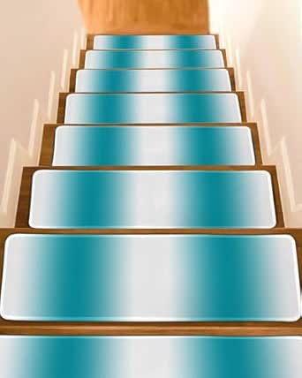 Amazon.com: Aqua Ombre Stair Treads Non Slip Runners Rugs, 10 Pcs ...