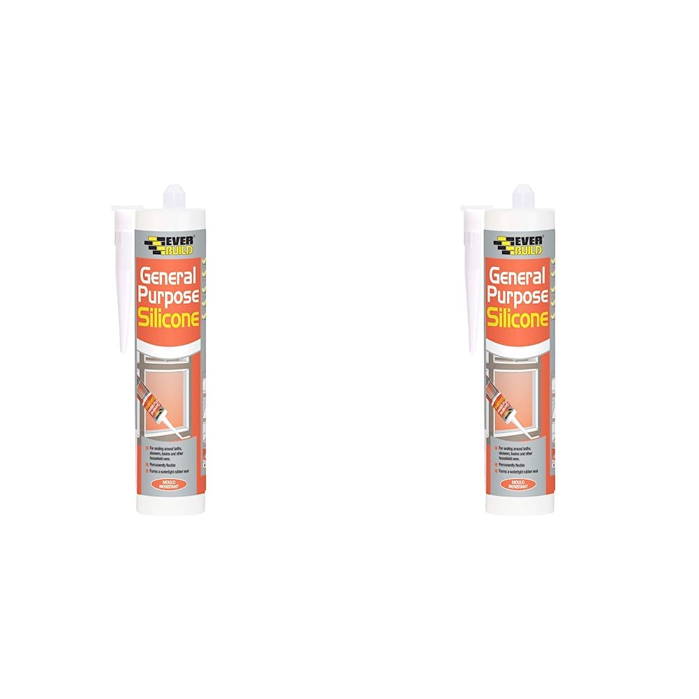 Everbuild EVBGPSCL General Purpose Silicone Sealant, Clear, 280 ml ...