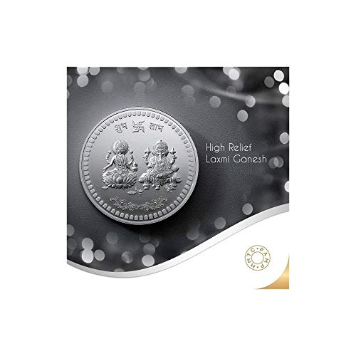 MMTC-PAMP 50 gm Silver Lakshmi Ganesh Coin : Amazon.in: Jewellery