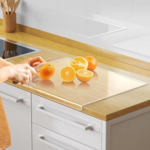 Clear Acrylic Cutting Boards for Kitchen Counter with Lip Non Slip ...