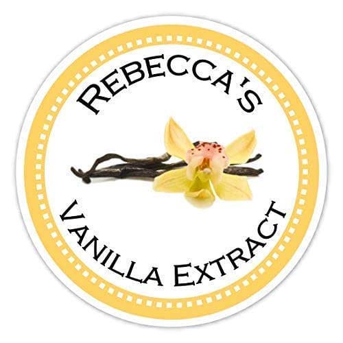 Amazon.com: Custom Vanilla Extract Labels, Yellow And White Vanilla ...