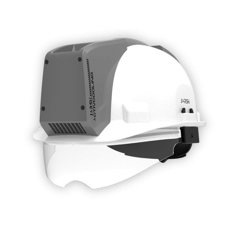 Jarsh ActivCooling Safety Helmet with Inbuilt Battery - Clear Visor ...