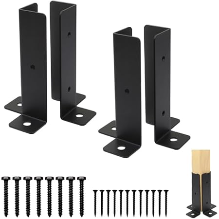 Wpbhk 4Pcs Adjustable Deck Post Anchor Base Brackets Fit 1.5x1.5,2x2 ...