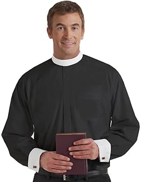 Amazon.com: Murphy Robes Black Clergy Long Clerical White French Cuffs ...