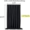 Amazon.com: Htper 10x10 ft Black Backdrop Curtain Panels for Parties ...