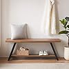 Amazon.com: LVB Industrial Entryway Bench, Wood and Metal Storage Bench ...