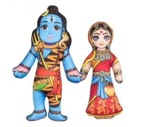 Buy Vrindavanstore.in Shiv Ji Parvati Ji and Nandi Bull Soft Toy ...