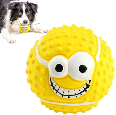 Latex Face Ball Dog Toy - Smile Face Dog Balls Toys | Bite Resistant ...