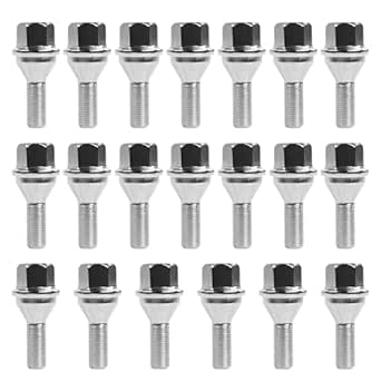 Amazon.com: CHENACC M12x1.25 Wheel Lug Bolts, 20PC 17mm Hex Solid ET ...