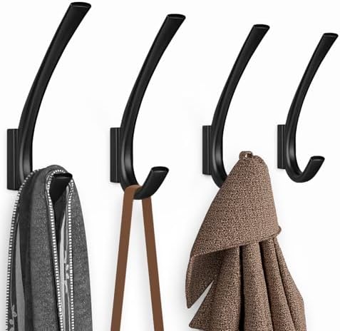 Amazon.com: JCHOUS Heavy Duty Wall Hooks, 5.7 Inch Large Coat Hooks, 4 ...