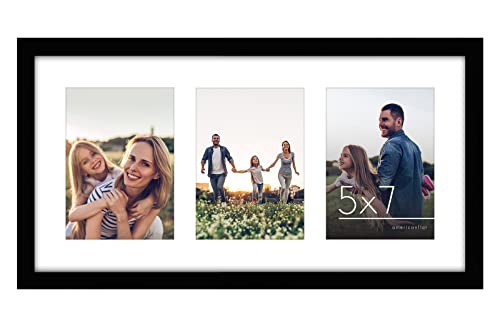 Snapklik.com : Americanflat 10x20 Collage Picture Frame In Black - Displays Three 5x7 Frame ...