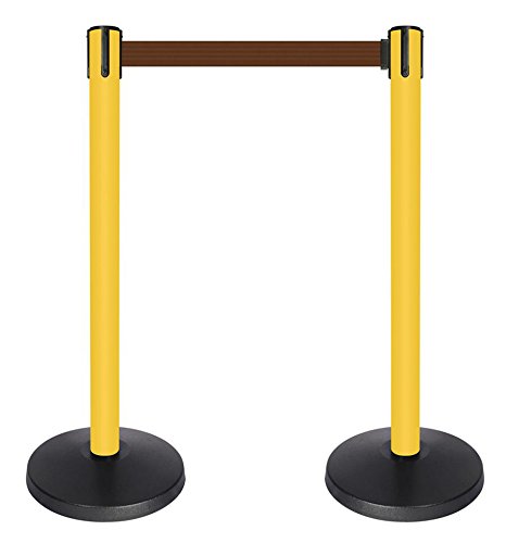 QueueWay PLUS - QPLUS-35-N7 - yellow post, 2" wide, 10' length Brown ...
