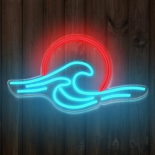 Amazon.com : Wave Neon Signs for Wall Decor, Anywin Dimmable Neon Sign ...