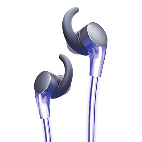 Glow In-ear Headphones, High Visibility Blue Lasers, Inline Microphone ...