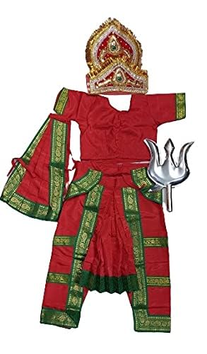 Buy KKALAKRITI Durga Goddess Full Fancy Dress Costume With Mukut And ...