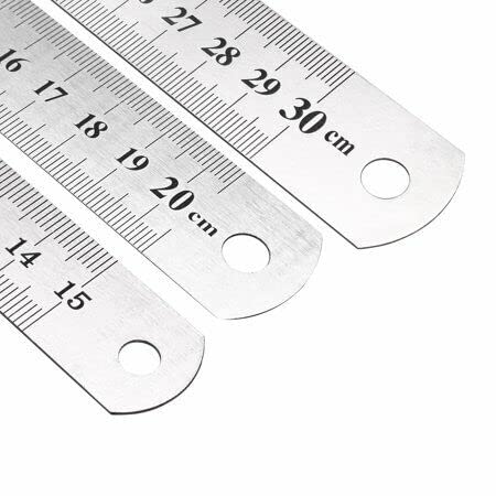 3PCS Stainless Steel Rulers Set Double Side Metric and Imperial ...