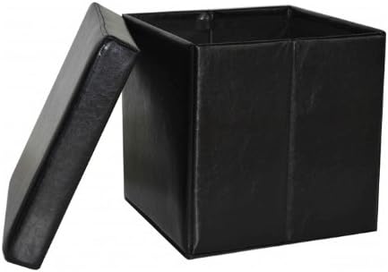 Artis Designer Folding Storage Ottoman Pouffe Seat Stool Box Black ...