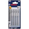 BOSCH T101BR 5-Piece 4 In. 10 TPI Reverse Pitch Clean for Wood T-Shank ...